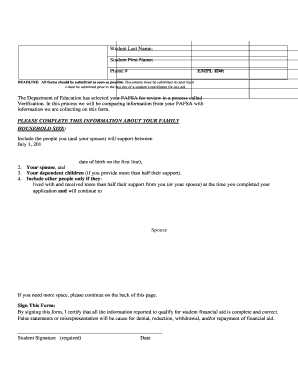 Fillable Online financialaid calpoly Print Form Clear Form 20142015 HOUSEHOLD SIZE CONFIRMATION ...