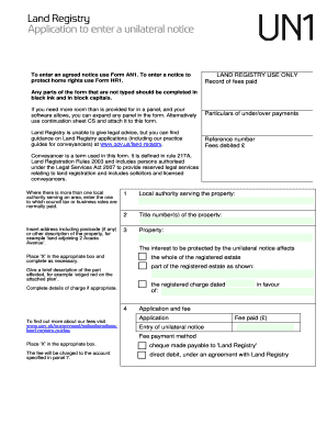 Fillable Online Form UN1 - Govuk Fax Email Print - pdfFiller