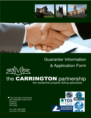 Fillable Online Guarantor Application Form With UK Tenant Data Fax ...