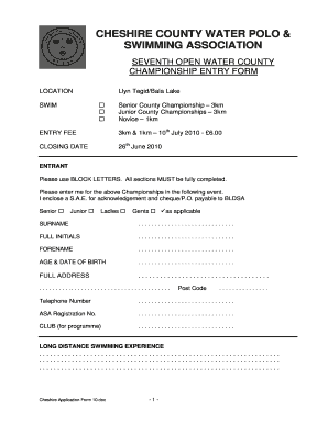 Fillable Online Cheshire Application Form 10pdf Fax Email Print - pdfFiller