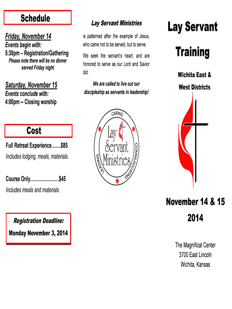 Fillable Online Schedule Lay Servant Ministries - gp-emailbrtappcom Fax ...