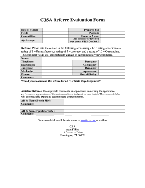 Fillable Online cjsa CJSA Referee Evaluation Form - cjsa Fax Email ...