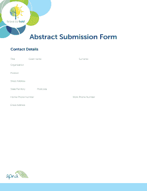 Fillable Online apna asn Call for Abstracts Guidelines - APNA Fax Email ...