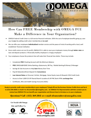 Fillable Online How Can FREE Membership with OMEGA FCU Make a ...