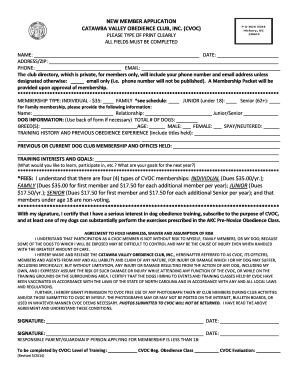 Fillable Online Cvoc 2014 - New Member Application-Fillablepdf Fax Email Print - pdfFiller