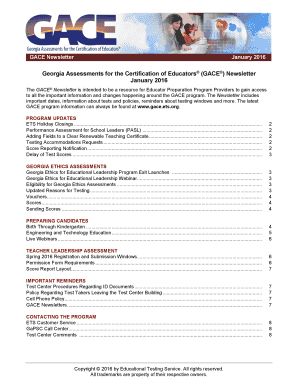 Fillable Online Georgia Assessments for the Certification of ... - GACE ...