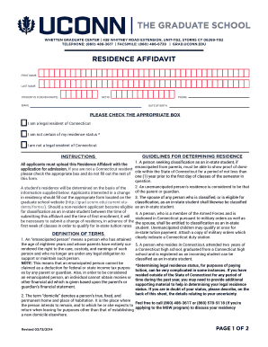 Fillable Online grad uconn I am a legal resident of Connecticut Fax Email Print - pdfFiller