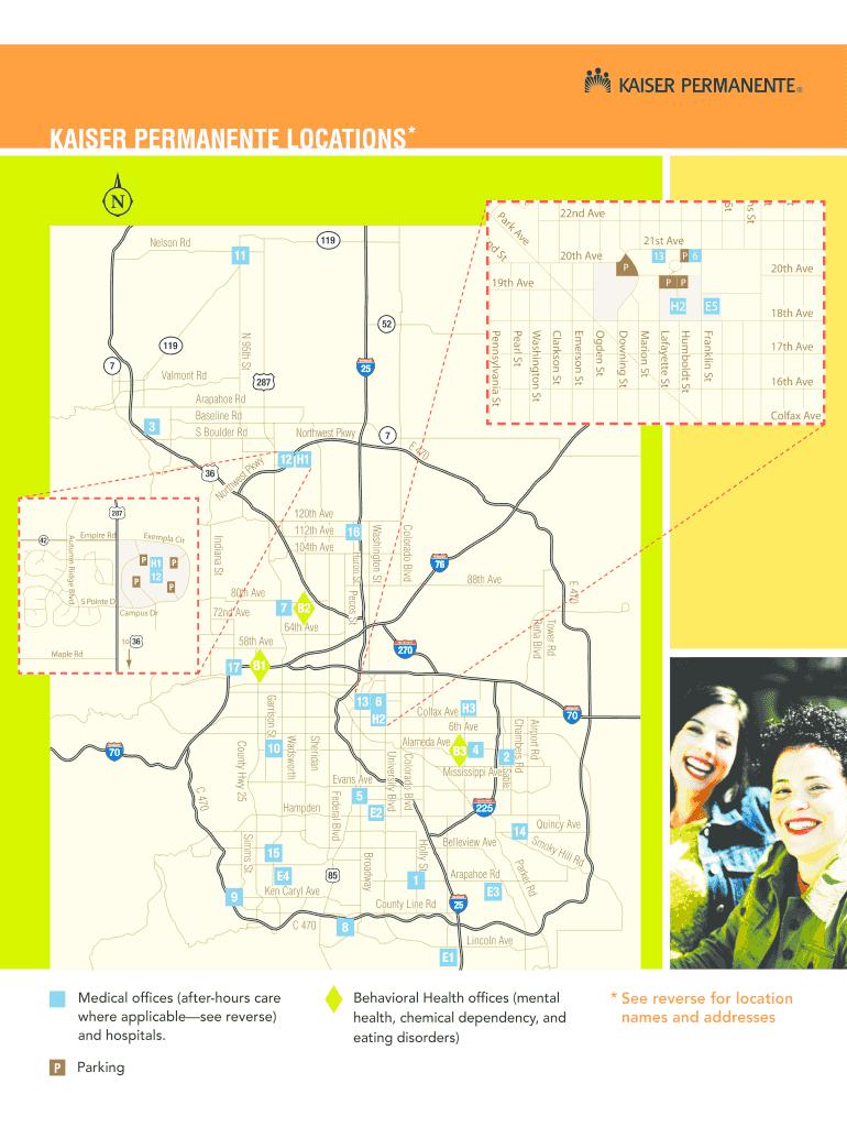 Fillable Online kaiser permanente locations* Fax Email Print - pdfFiller