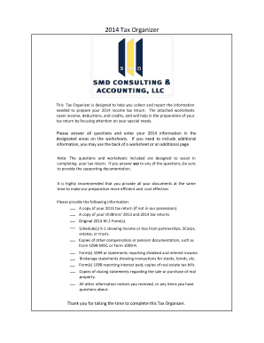 Fillable Online This Tax Organizer is designed to help you collect and ...