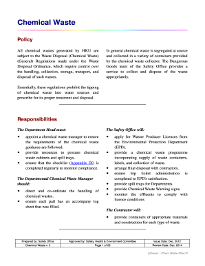 Fillable Online safety hku Chemical Waste - Safety Office - safety hku ...