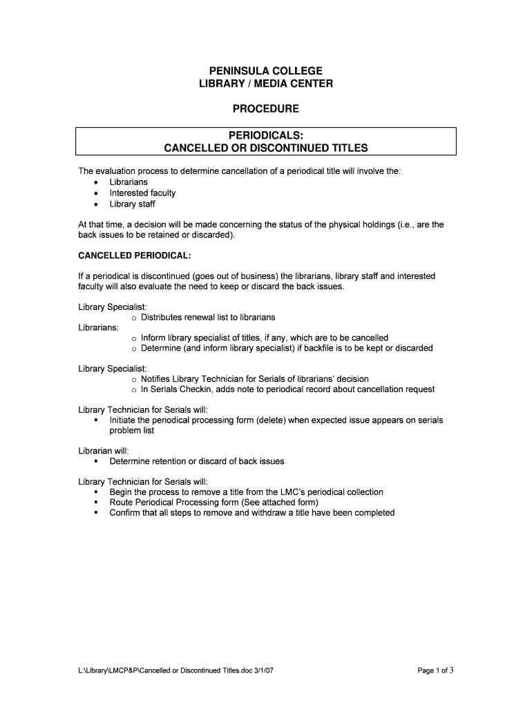 Fillable Online pcinet ctc CANCELLED OR DISCONTINUED TITLES - pcinet ...