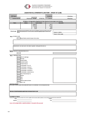 Fillable Online LIQUIDATION Non-OWNERSHIP CLAIM FORM - PROOF OF CLAIM ...