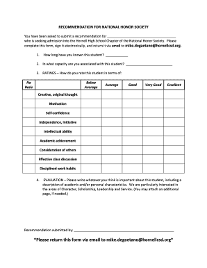 Fillable Online NHS Letter of Recommendation Formdocx Fax Email Print ...