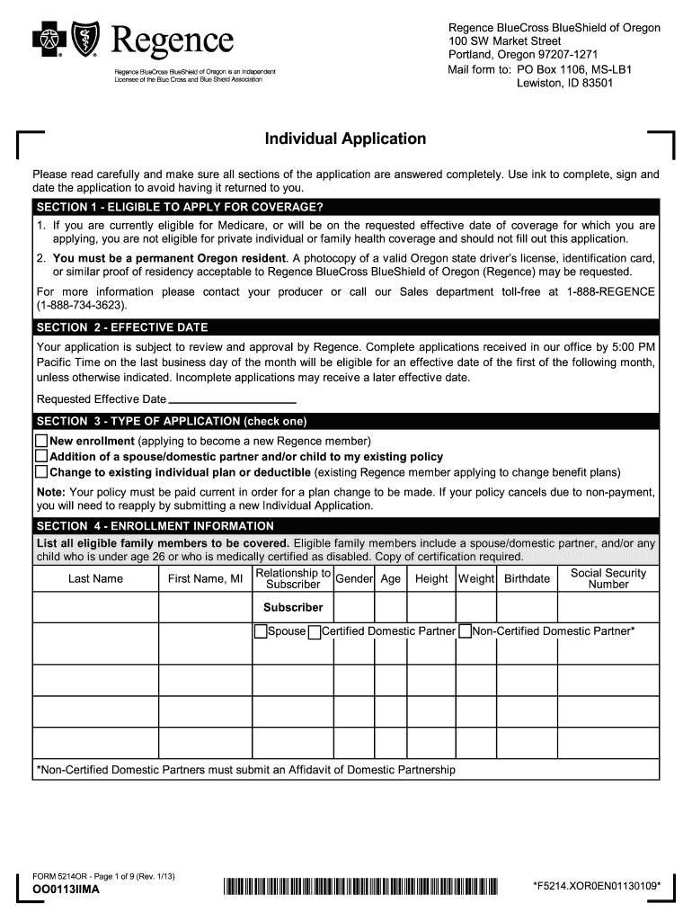 Fillable Online Individual Application - Health Insurance Plans amp ...