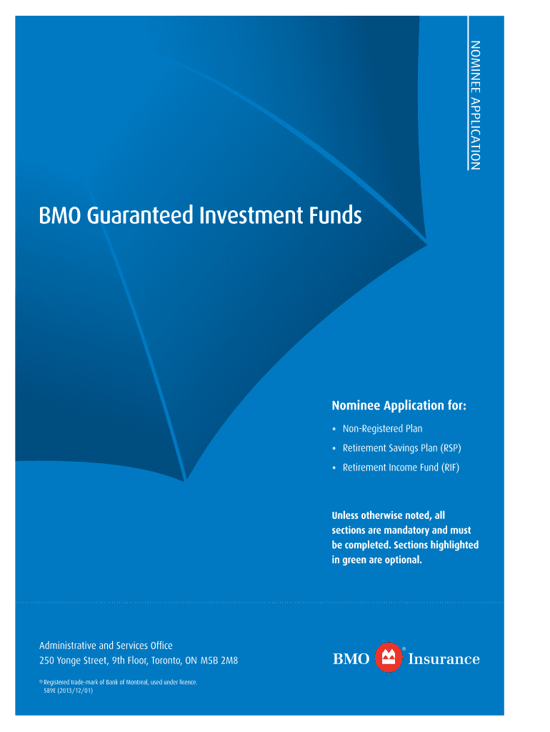 Fillable Online Nominee Application - BMO Bank of Montreal Fax Email ...