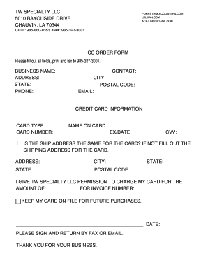 Fillable Online Credit card fax formpdf Fax Email Print - pdfFiller