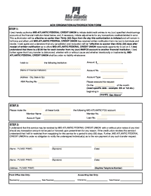 Fillable Online ACH ORIGINATION AUTHORIZATION FORM STEP 1 Fax Email ...