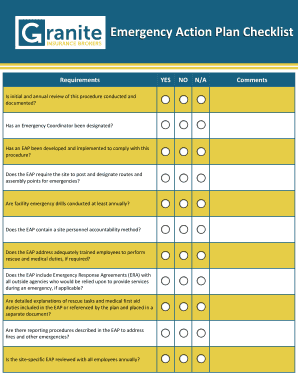 Fillable Online ecomp Emergency Action Plan Checklist - ecompus Fax ...