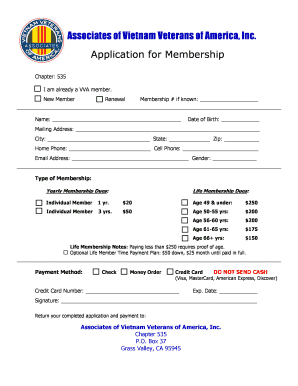 Fillable Online vva535 AVVAmembershipform.doc - vva535 Fax Email Print ...