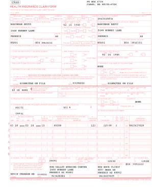 Fillable Online 1500 PO BOX 6704 MEDICARE PART B HEALTH INSURANCE CLAIM ...