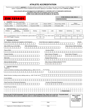 Fillable Online FOR OFFICE USE ONLY ZIM 1214-01 Registration Number Fax ...