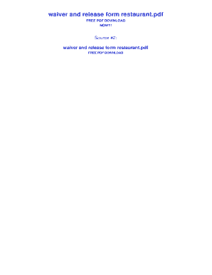 Fillable Online Waiver and release form restaurant - Bing - pdfdirffcom ...