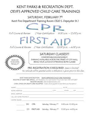 Fillable Online ODJFS APPROVED CHILD CARE TRAININGS Fax Email Print ...