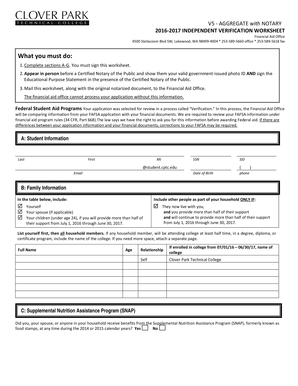 Fillable Online cptc 2016-17 V5 -- Aggregate Dependent Verification ...