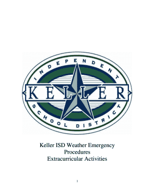 Fillable Online web kellerisd Keller ISD Weather Emergency Procedures ...