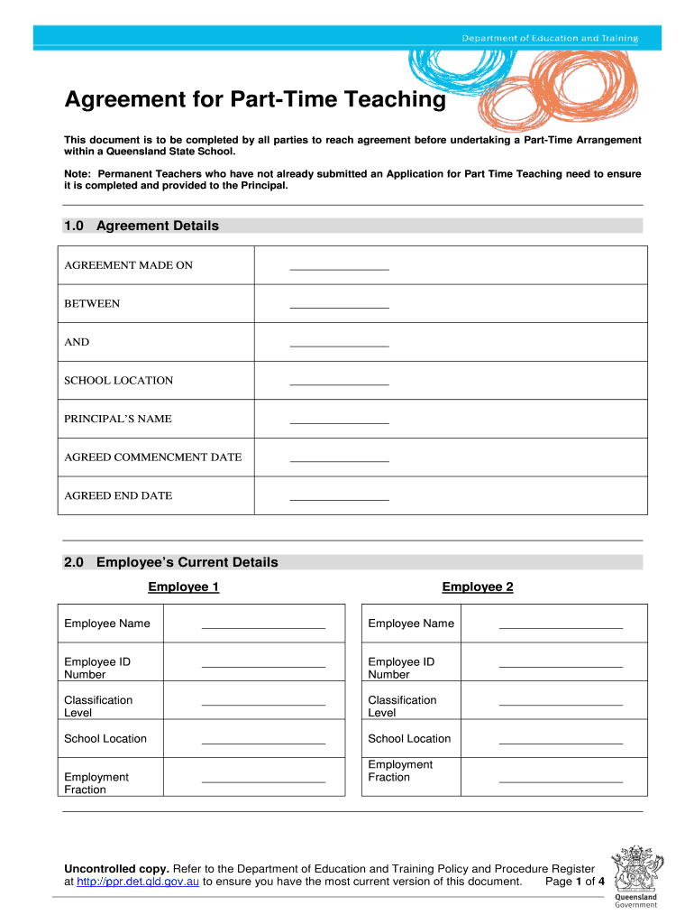 Fillable Online Agreement for part-time teaching Agreement for part-time teaching Fax Email ...