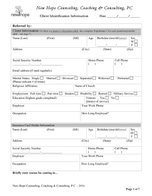 Fillable Online 2016 NEW CLIENT IDENTIFICATION FORM.doc Fax Email Print ...