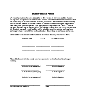 Fillable Online mstm STUDENT DRIVING PERMIT - MSTM Fax Email Print ...