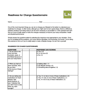 Fillable Online Readiness for Change Questionnaire Fax Email Print ...
