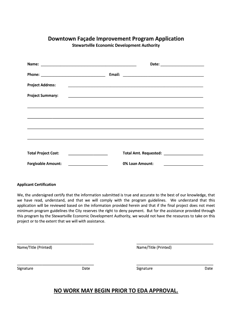 Fillable Online Downtown Facade Improvement Program Guidelines Fax Email Print - pdfFiller
