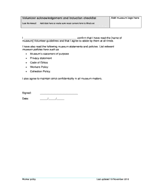 Fillable Online community history sa gov Volunteer acknowledgement and ...