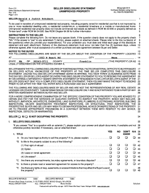 Fillable Online Form 17C Seller Disclosure StatementUnimproved Rev Fax ...