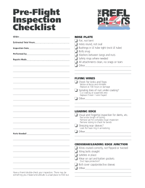 Fillable Online Glider Inspection Checklist Fax Email Print - pdfFiller