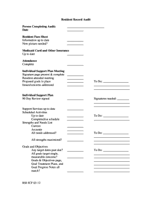 Fillable Online public rsi-nc Resident Record Audit Person Completing ...