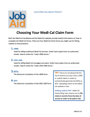 Fillable Online calbillables Choosing Your Medi-Cal Claim Form ...