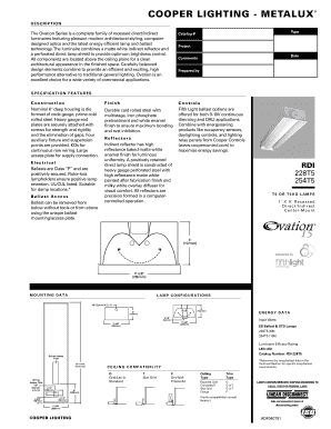 Fillable Online COOPER LIGHTING METALUX DESCRIPTION The Ovation Series ...