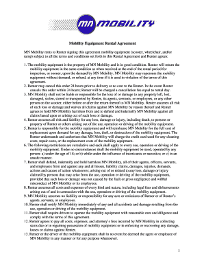 Fillable Online Mobility Equipment Rental Agreement Fax Email Print - pdfFiller
