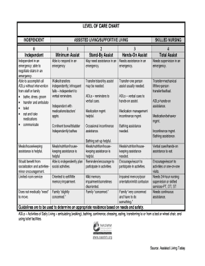 Fillable Online LEVEL OF CARE CHART Fax Email Print - pdfFiller