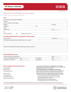 Fillable Online Section 185 request for exchange of information form ...