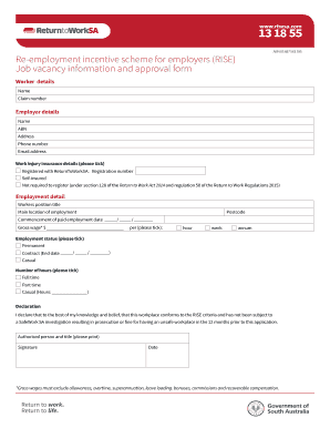 Fillable Online Job vacancy information and approval form - Re ...