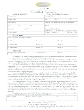 Fillable Online Optical Dealer Application Form 06-22-04 Fax Email ...