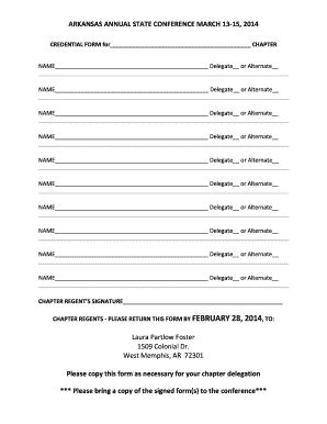 Fillable Online arkansas-dar CREDENTIAL FORM for CHAPTER - arkansas ...