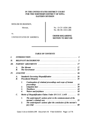 Fillable Online MOTION TO RECUSE Fax Email Print - pdfFiller