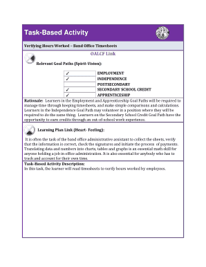 Fillable Online Verifying Hours Worked Band Office Timesheets Fax Email ...