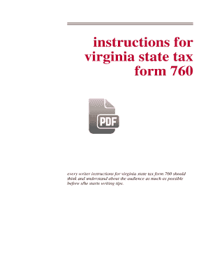 Fillable Online Instructions for virginia state tax form 760 ...
