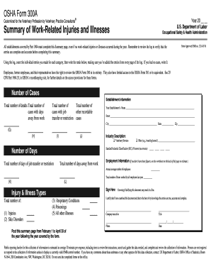 Fillable Online OSHA300APDF OSHA Form 300 A Fax Email Print - pdfFiller